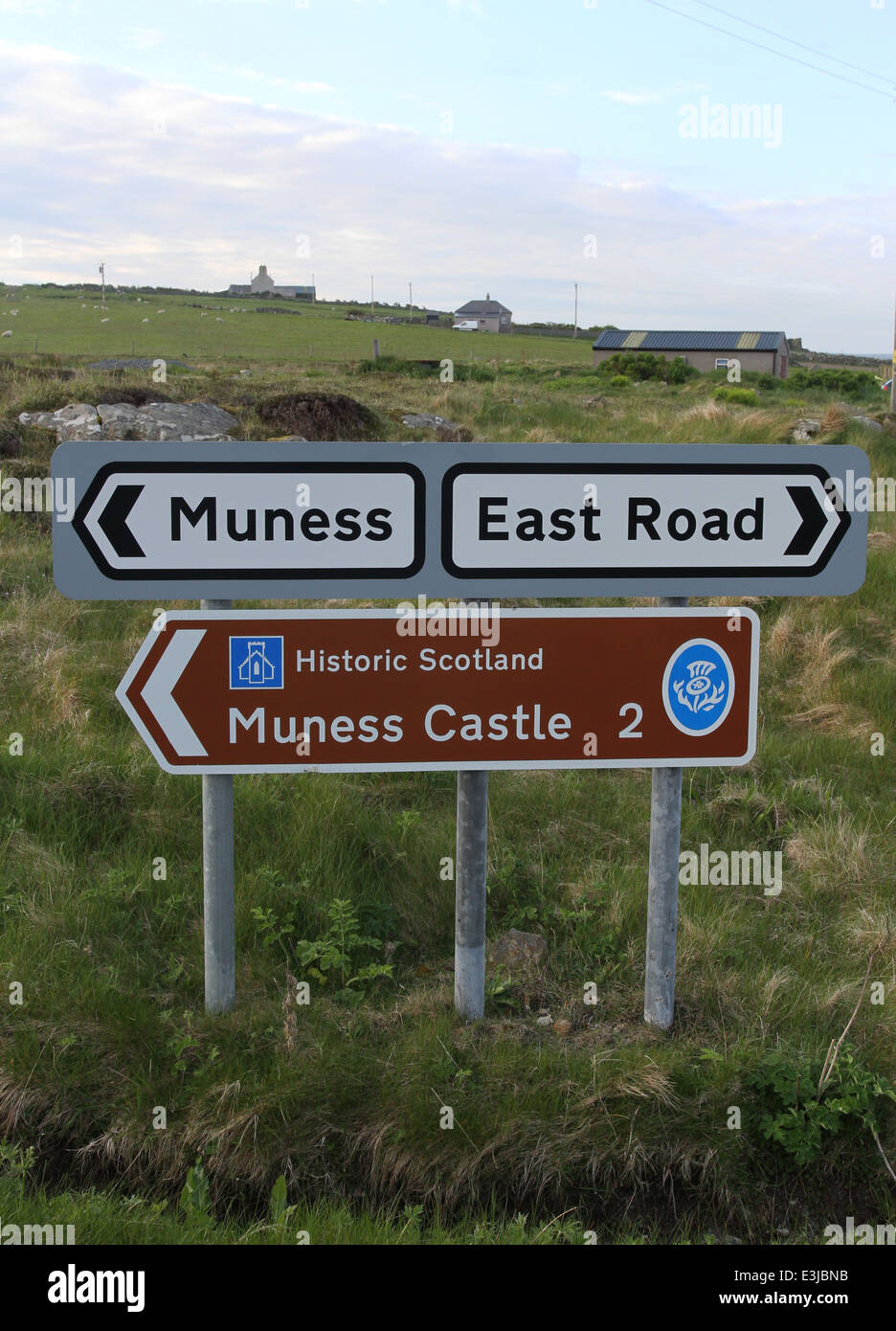Signpost for Muness Castle in Uyeasound Unst Shetland Scotland June ...