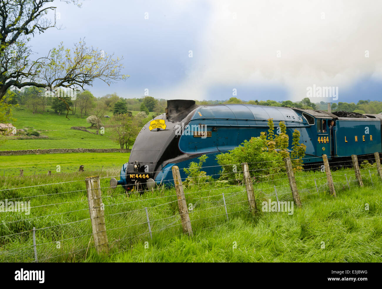 A4 class 'Bittern' steam train on the Wensleydale railway Stock Photo ...