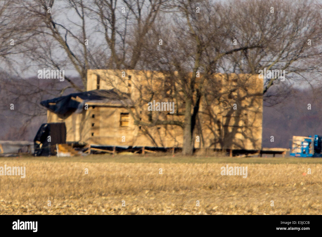 Batman vs Superman 'Kent Farm' film set construction Where: Yorkville ...