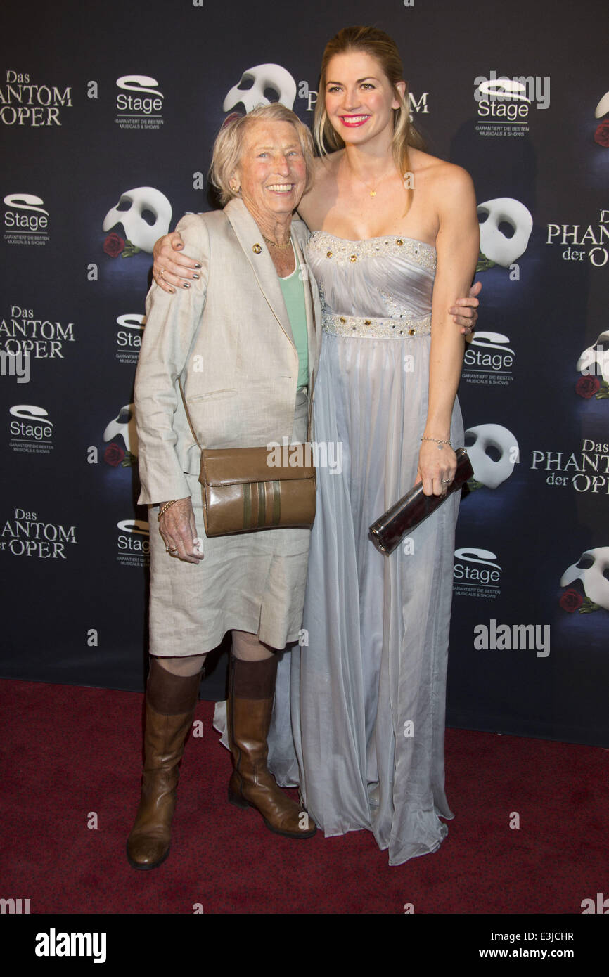 Celebrities attending the premiere of Phantom der Oper at Stage theatre ...