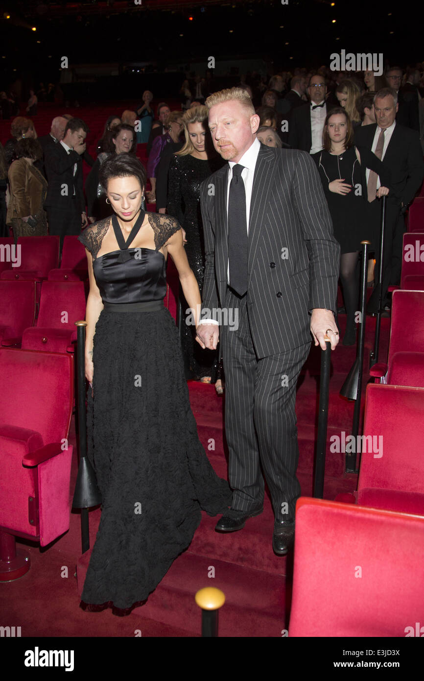 Celebrities attending the premiere of Phantom der Oper at Stage theatre ...