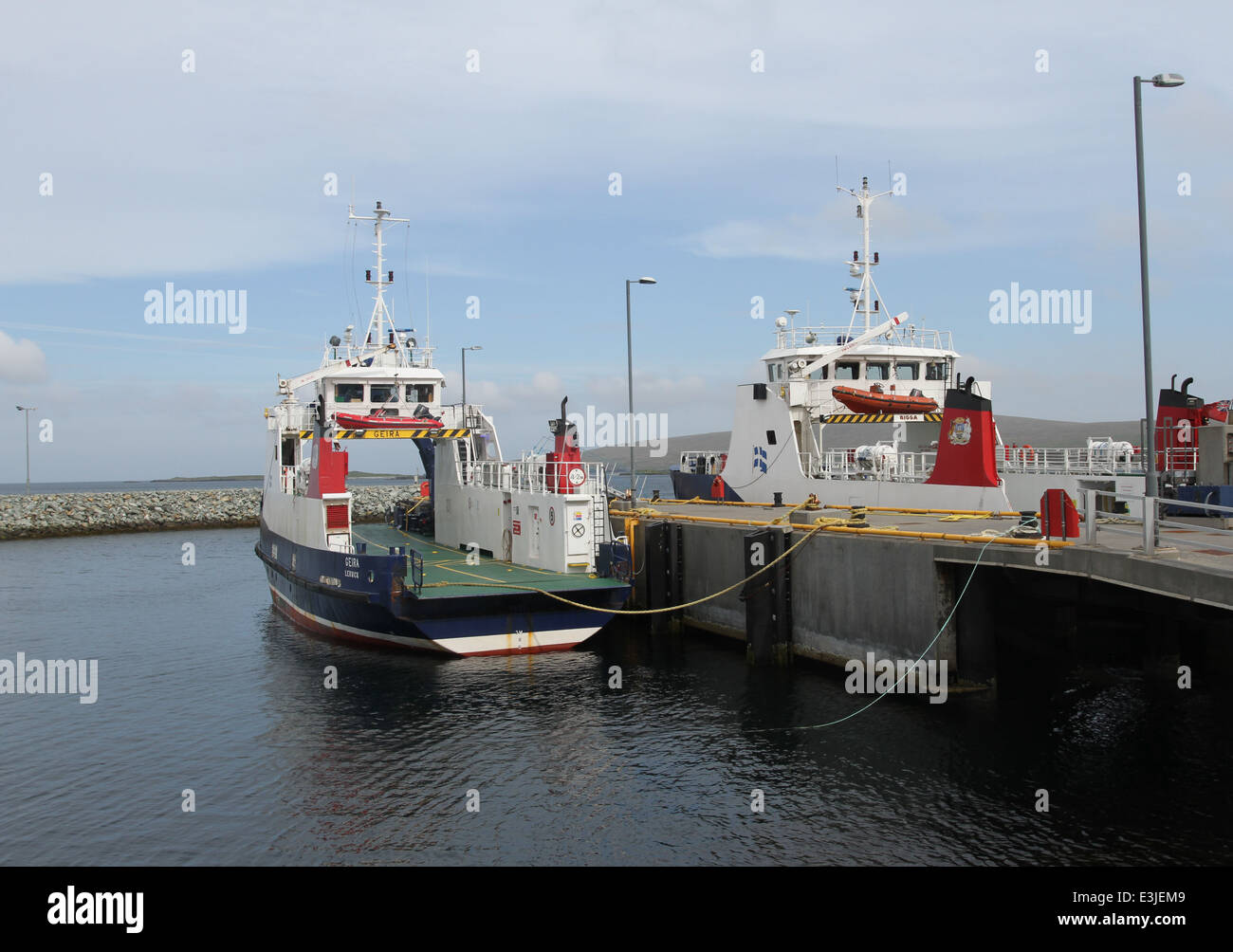 Bluemull Sound ferries MV Bigga and MV Geira docked Hamars Ness Fetlar ...