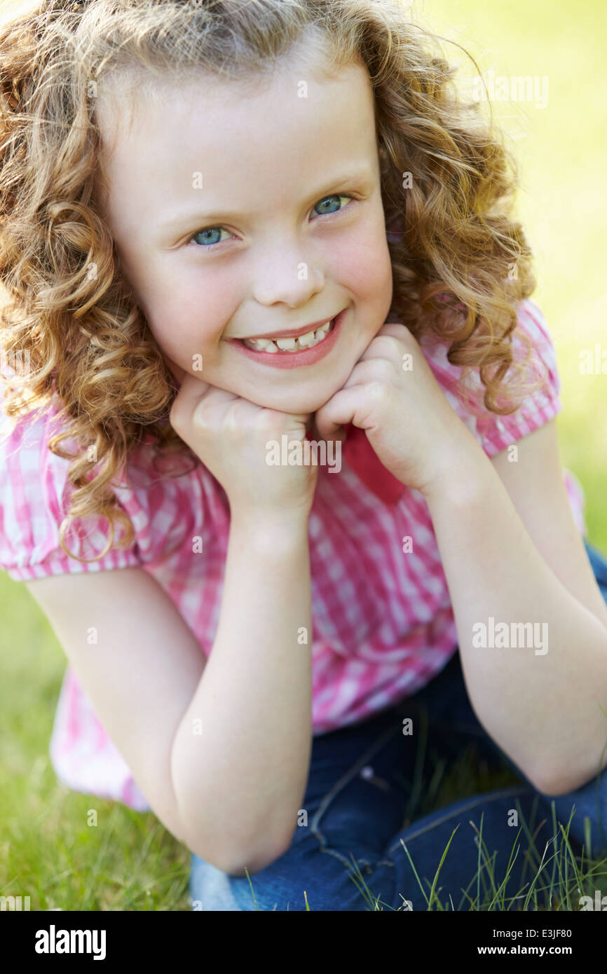Outdoor Portrait Of Young Girl In Countryside Stock Photo - Alamy
