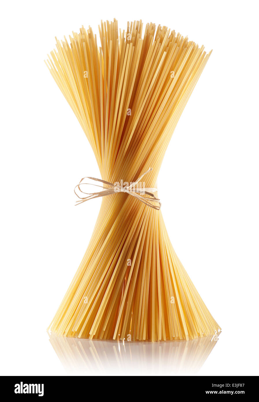 bunch of spaghetti on white background Stock Photo - Alamy