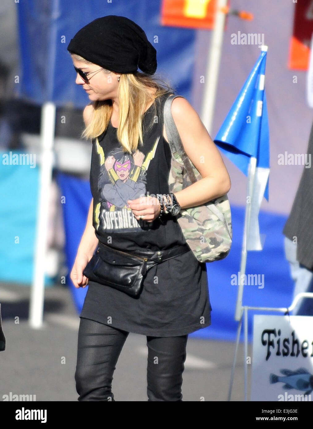 A blonde Selma Blair and her son Arthur Bleick seen at Laurel Canyon ...