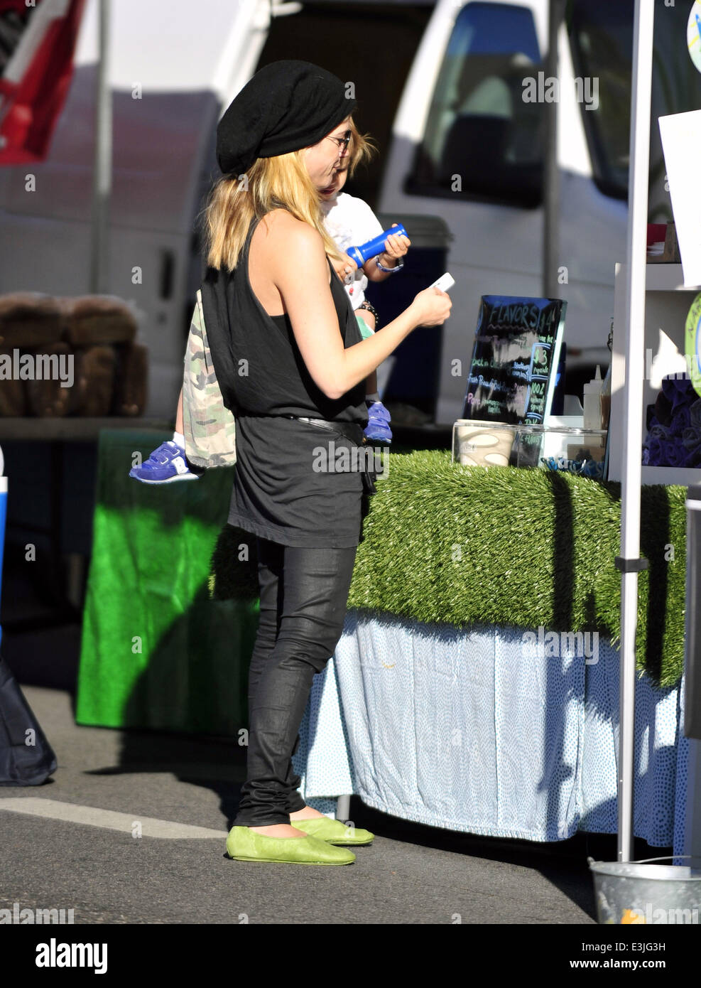 A blonde Selma Blair and her son Arthur Bleick seen at Laurel Canyon ...