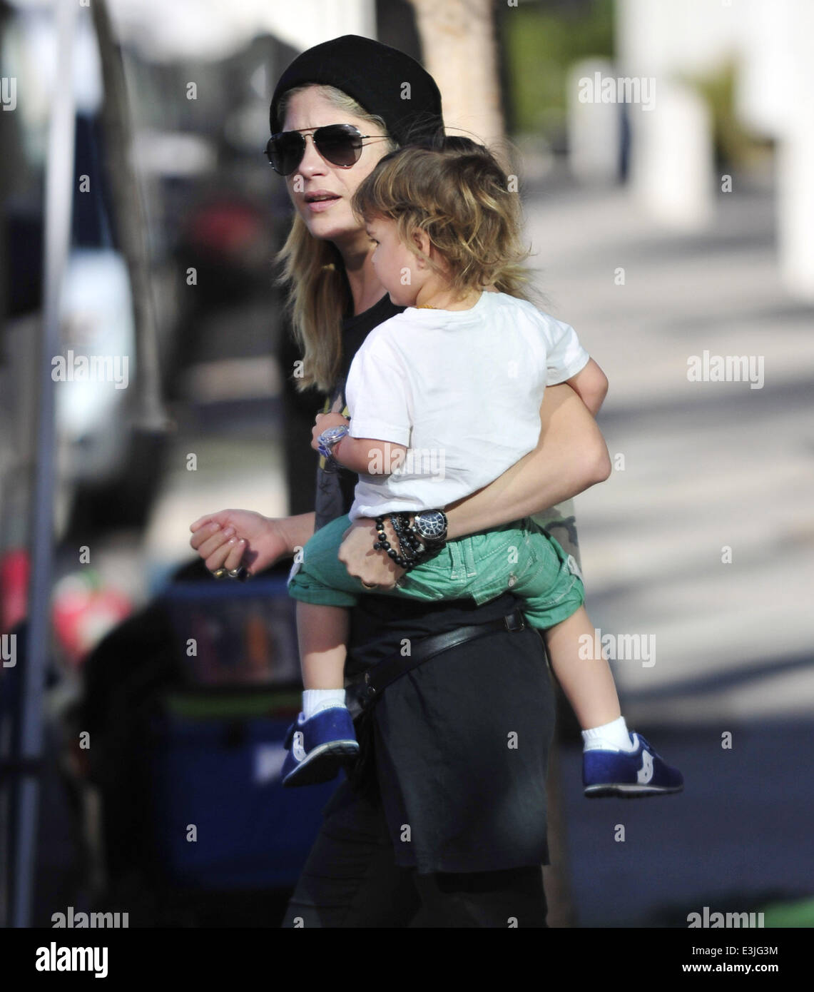 A blonde Selma Blair and her son Arthur Bleick seen at Laurel Canyon ...