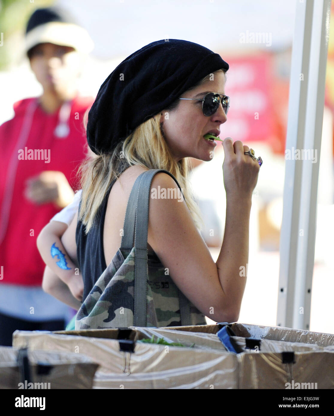 A blonde Selma Blair and her son Arthur Bleick seen at Laurel Canyon ...