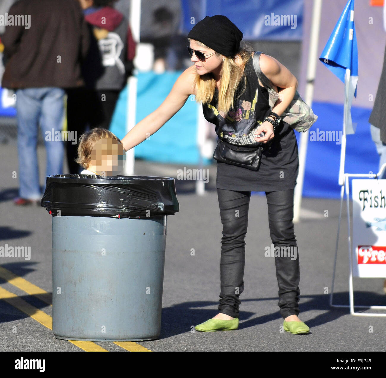 A blonde Selma Blair and her son Arthur Bleick seen at Laurel Canyon ...