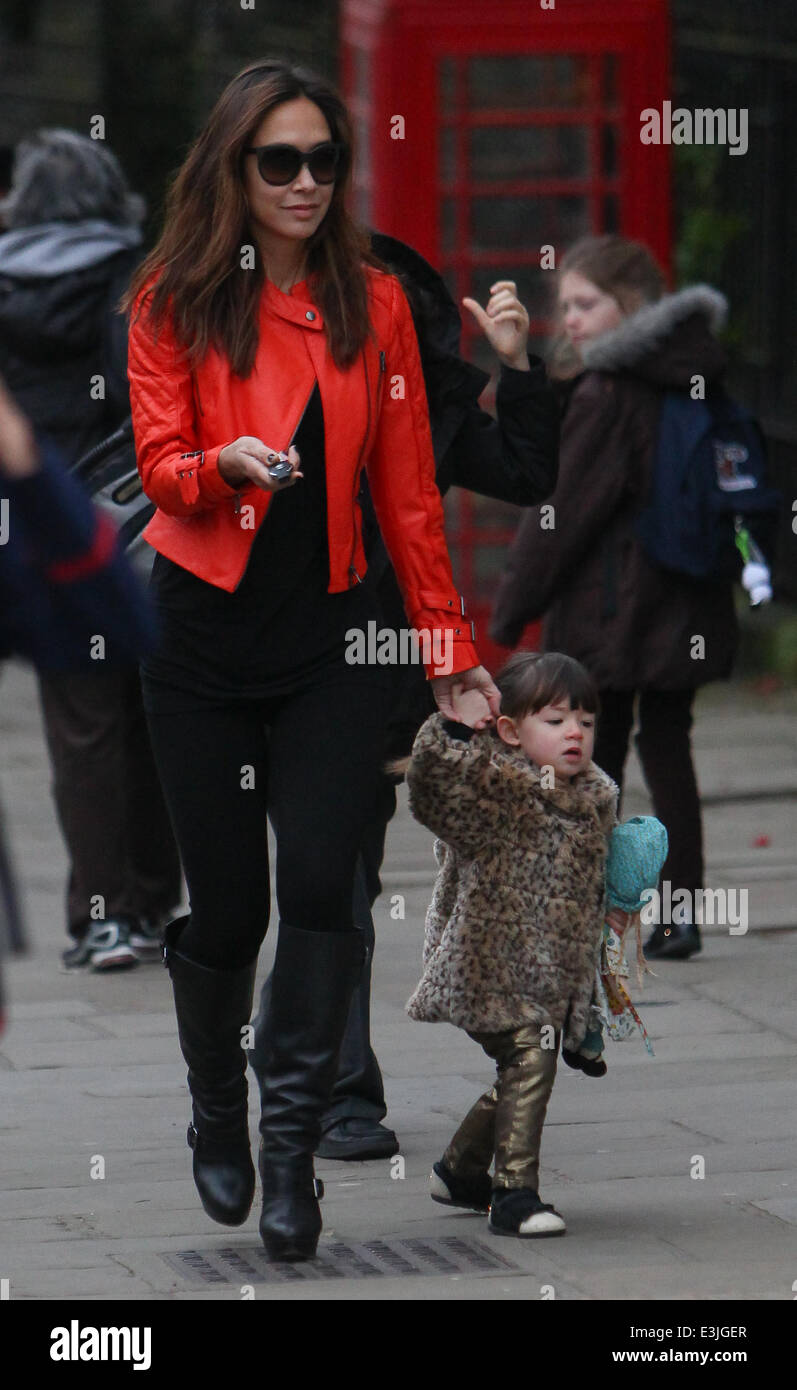 Myleene Klass out and about in London with her daughter Hero Featuring ...