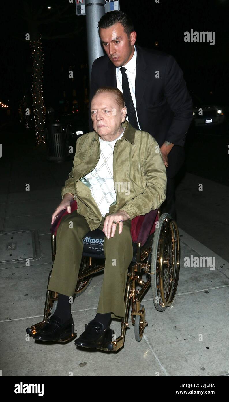 Larry Flynt arriving at Mr Chow in Beverly Hills pushed in his gold ...