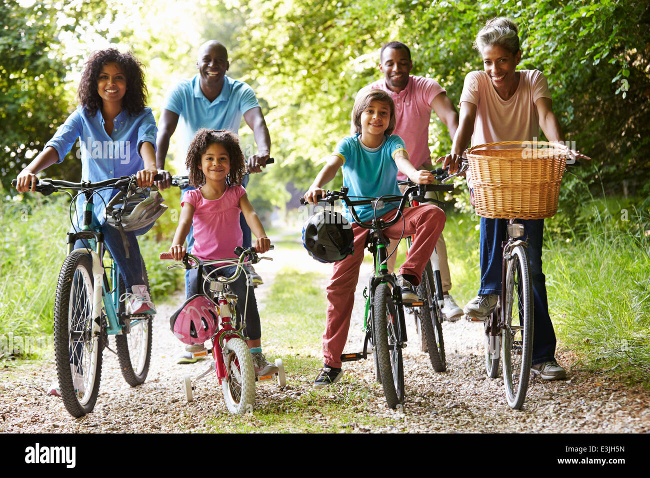 Family Riding Bicycle