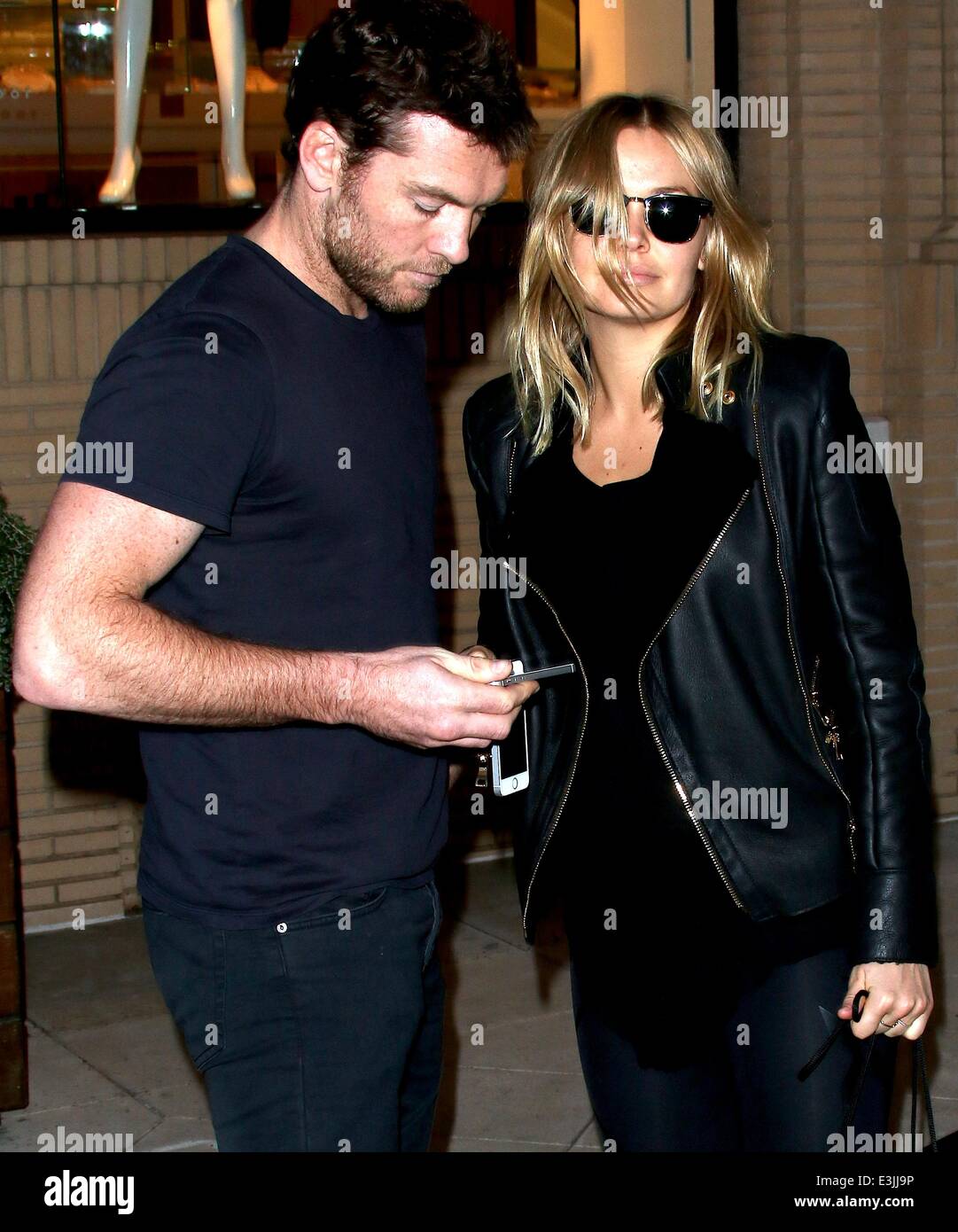 Sam Worthington and Lara Bingle leave Barney's New York in Beverly ...