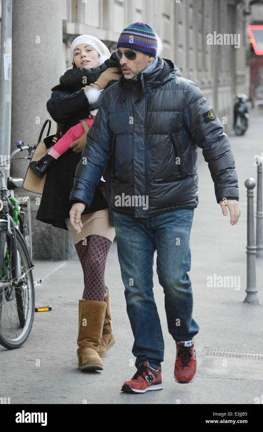 Italian singer Eros Ramazzotti and his family out celebrating his ...
