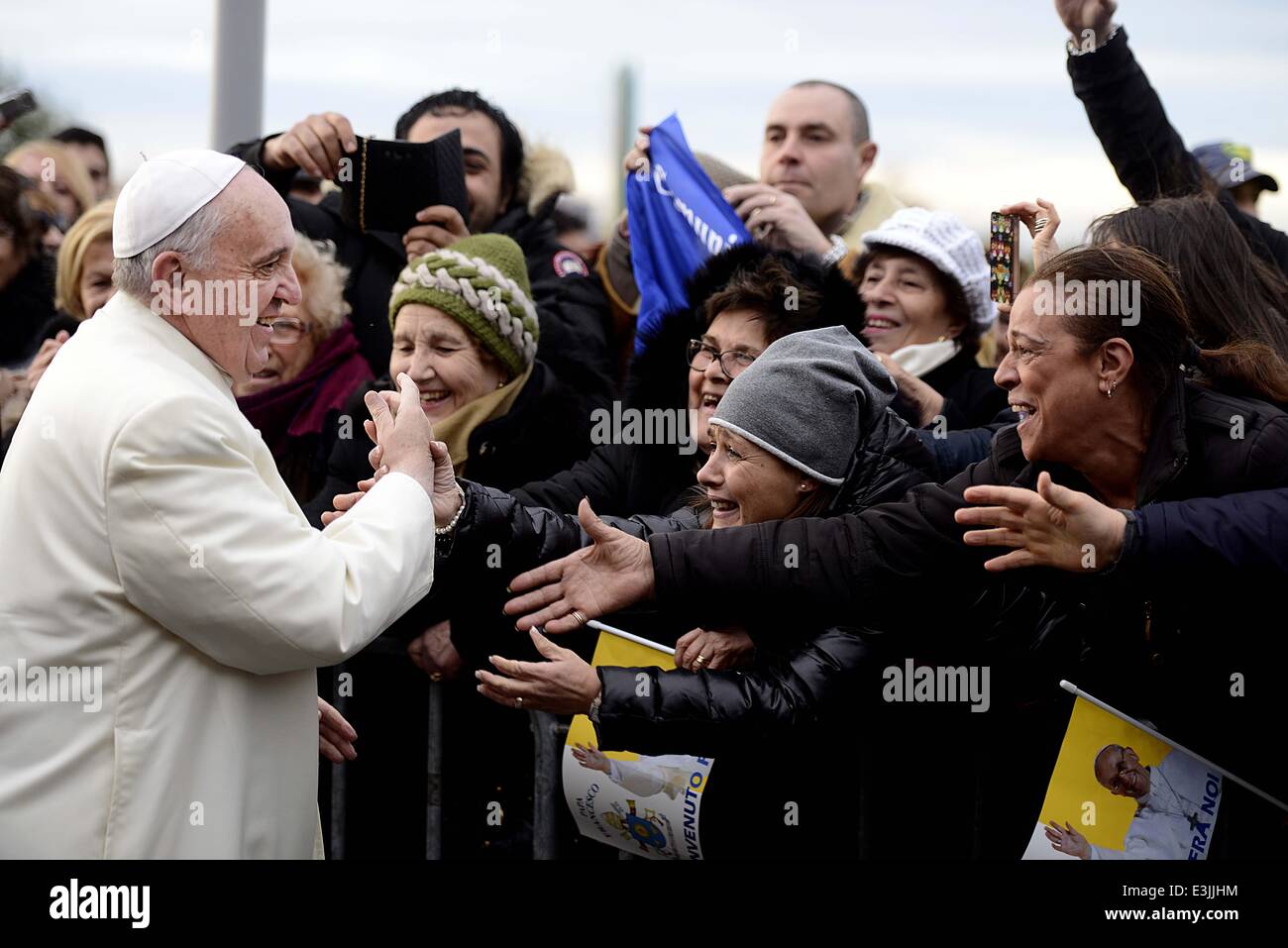 Pope Francis leads a mass during a visit at the parish of S.Cirillo ...