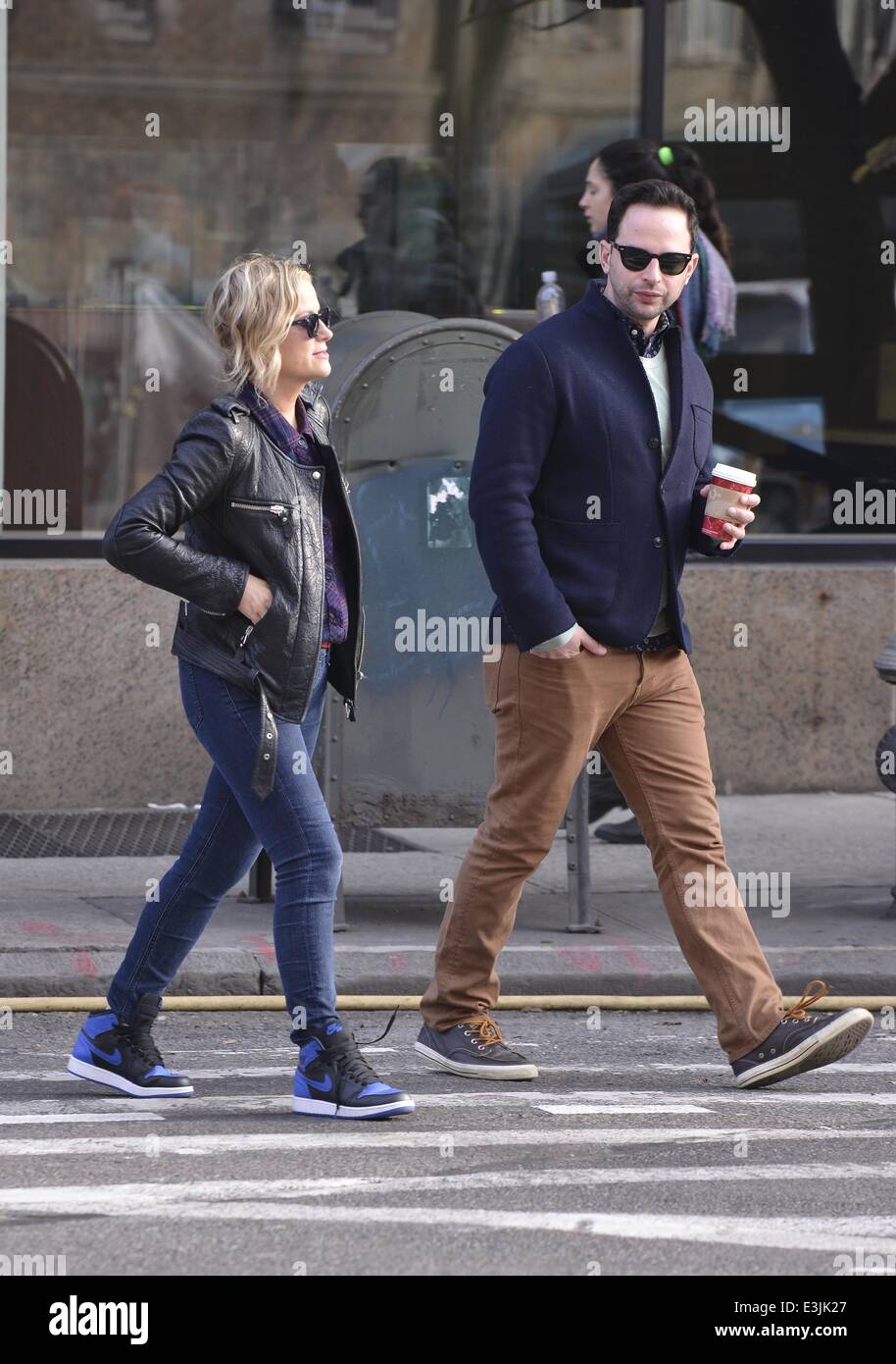 New couple Amy Poehler and Nick Kroll in the village Featuring: Amy ...
