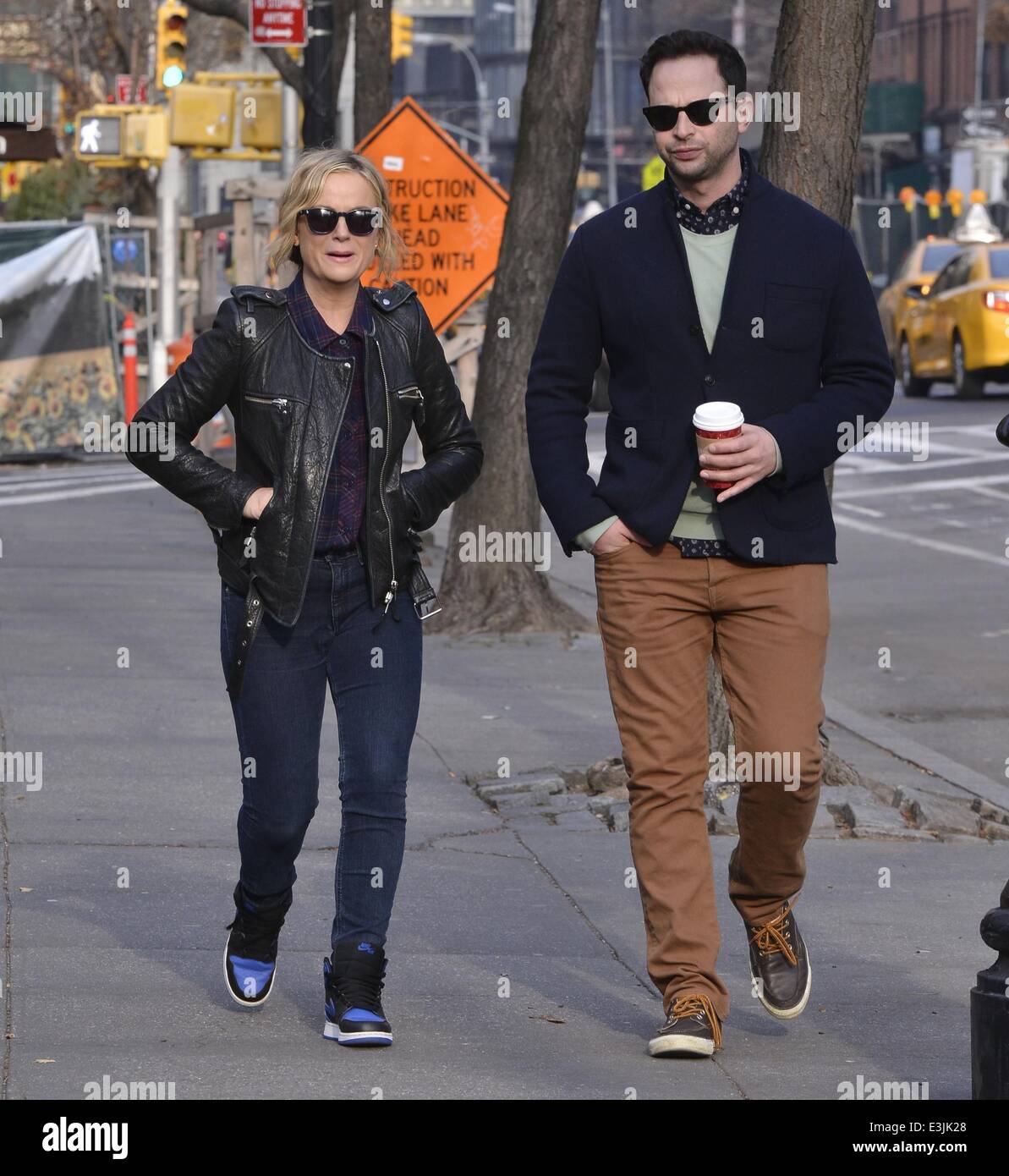 New couple Amy Poehler and Nick Kroll in the village Featuring: Amy ...