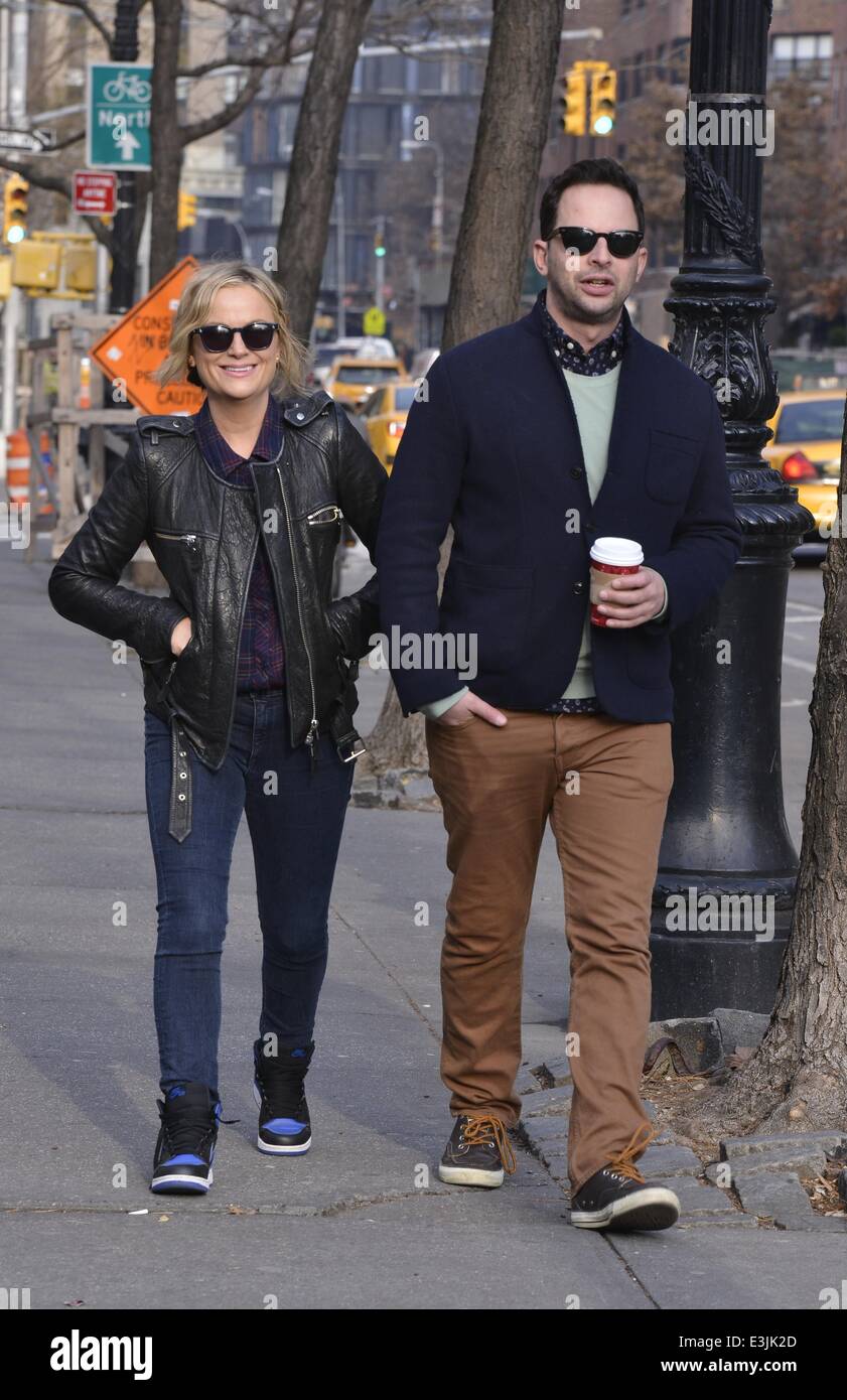 New couple Amy Poehler and Nick Kroll in the village Featuring: Amy ...