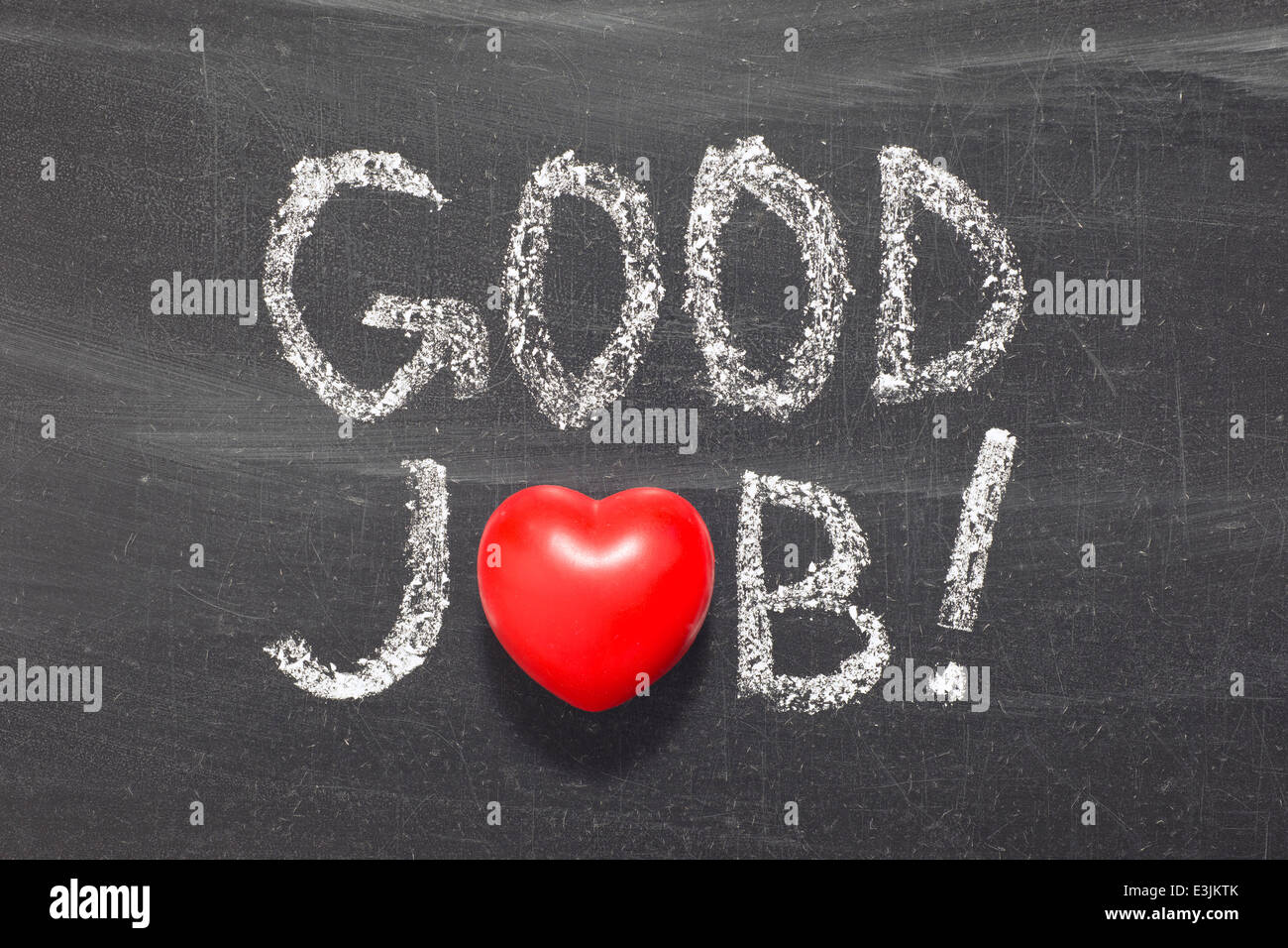 Good Job! Phrase handwritten on school blackboard Stock Photo - Alamy