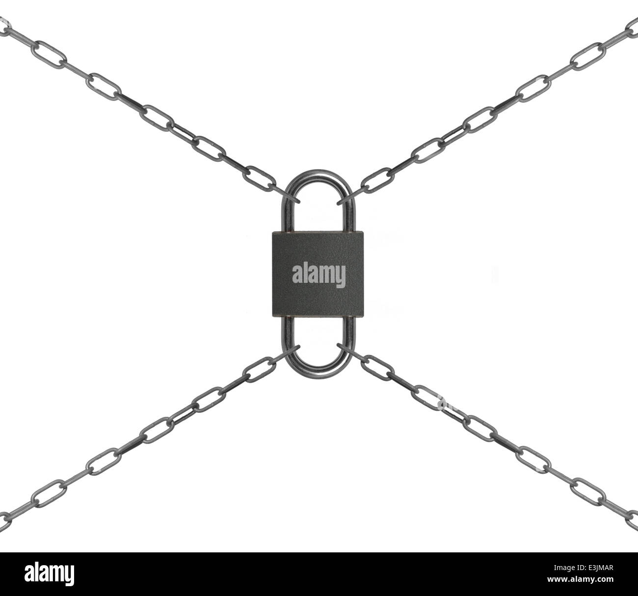 double padlock with chain on white background Stock Photo - Alamy