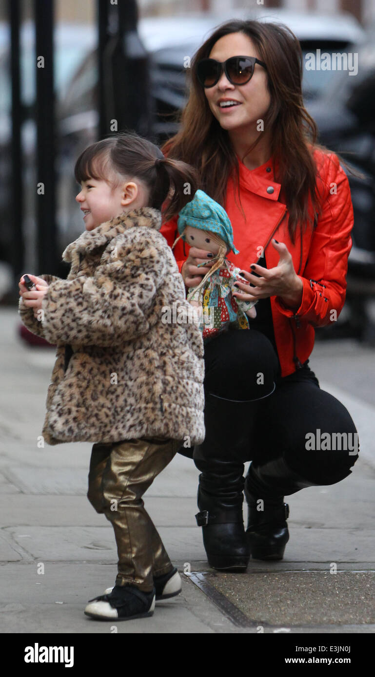 Myleene Klass out and about in London with her daughter Hero Featuring ...