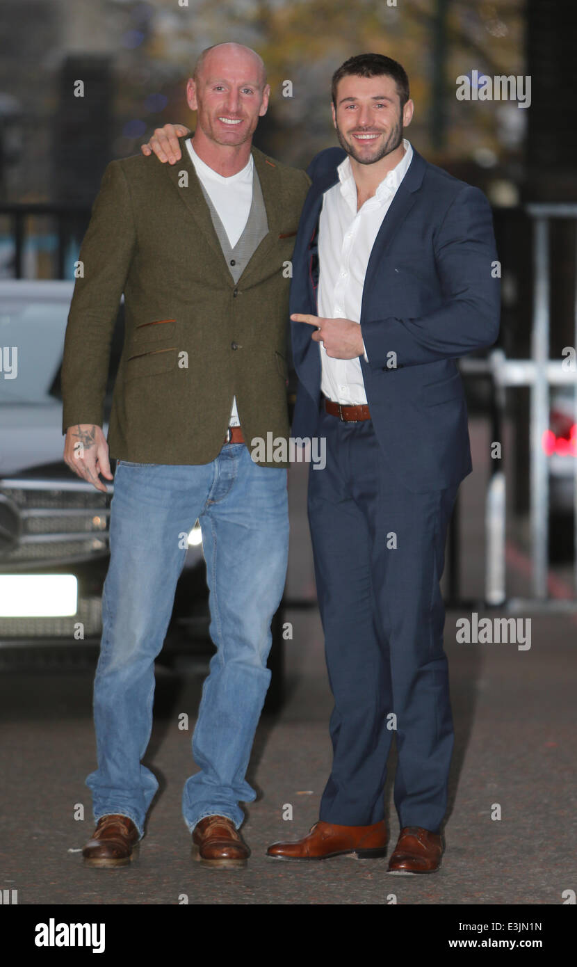 Ben Cohen and Gareth Thomas outside the ITV studios Featuring: Ben ...