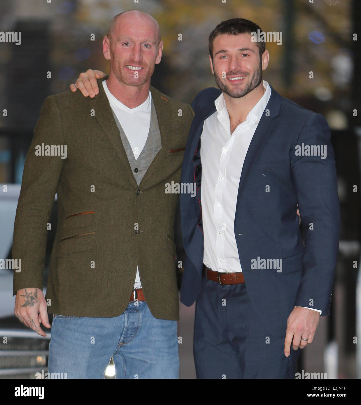Ben Cohen and Gareth Thomas outside the ITV studios Featuring: Ben ...