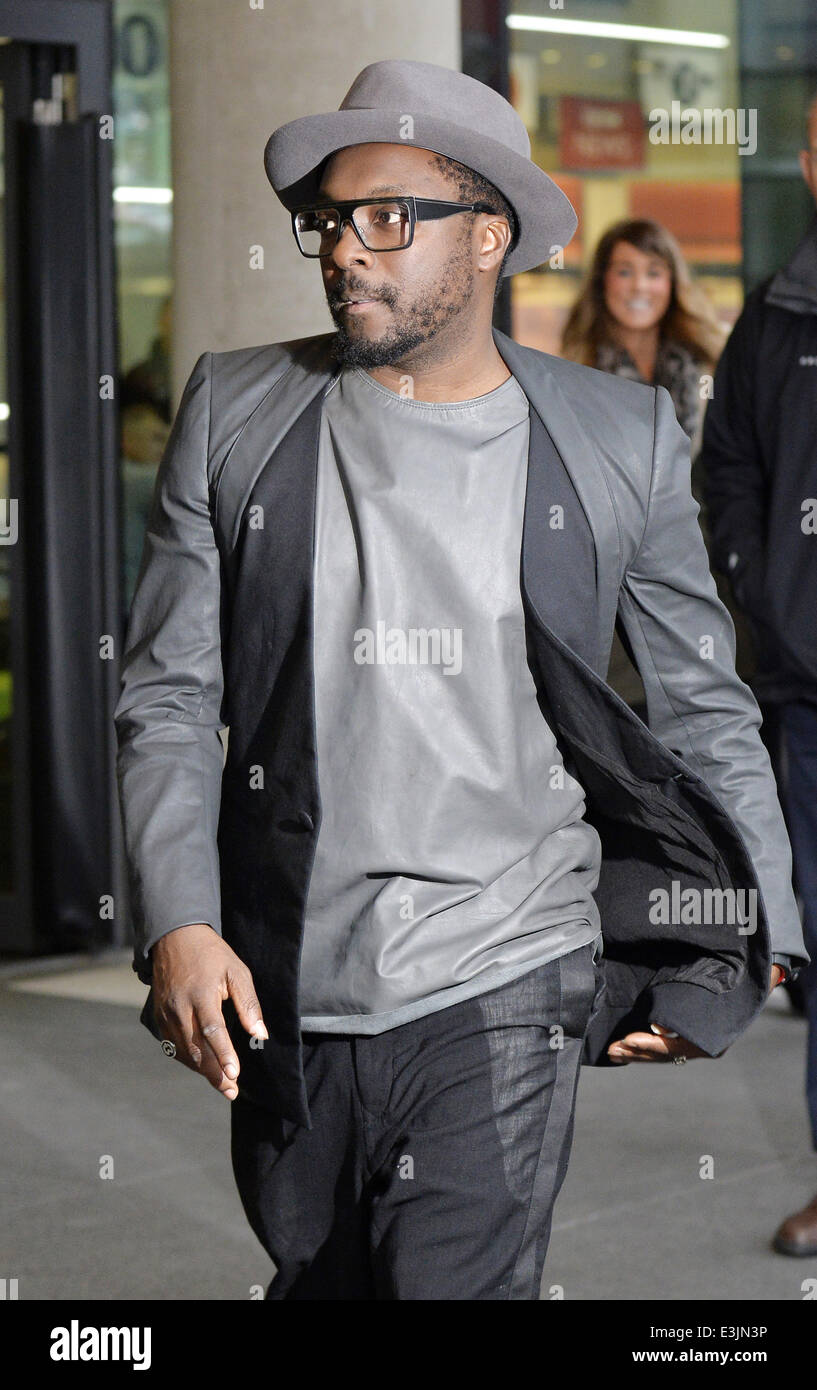 Wil.i.am outside the BBC Salford Quays studios Featuring: Will.i.am ...
