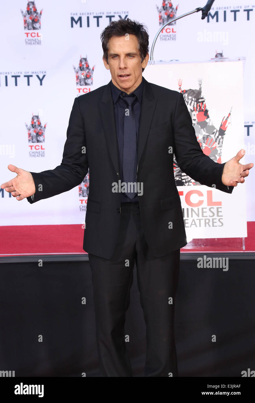 Ben Stiller Hand/Footprint Ceremony At TCL Chinese Theatre Featuring ...
