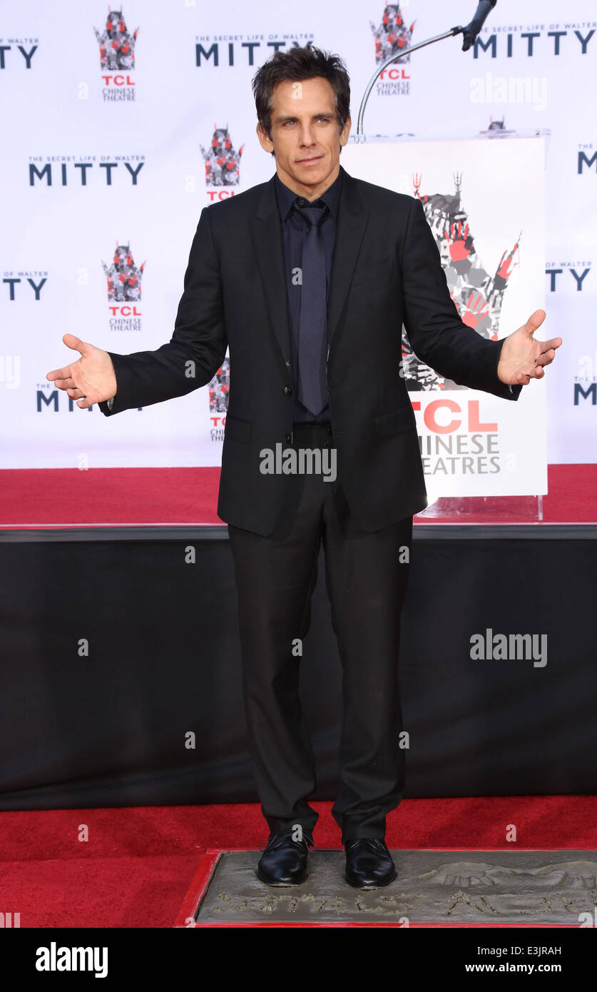 Ben Stiller Hand/Footprint Ceremony At TCL Chinese Theatre Featuring ...