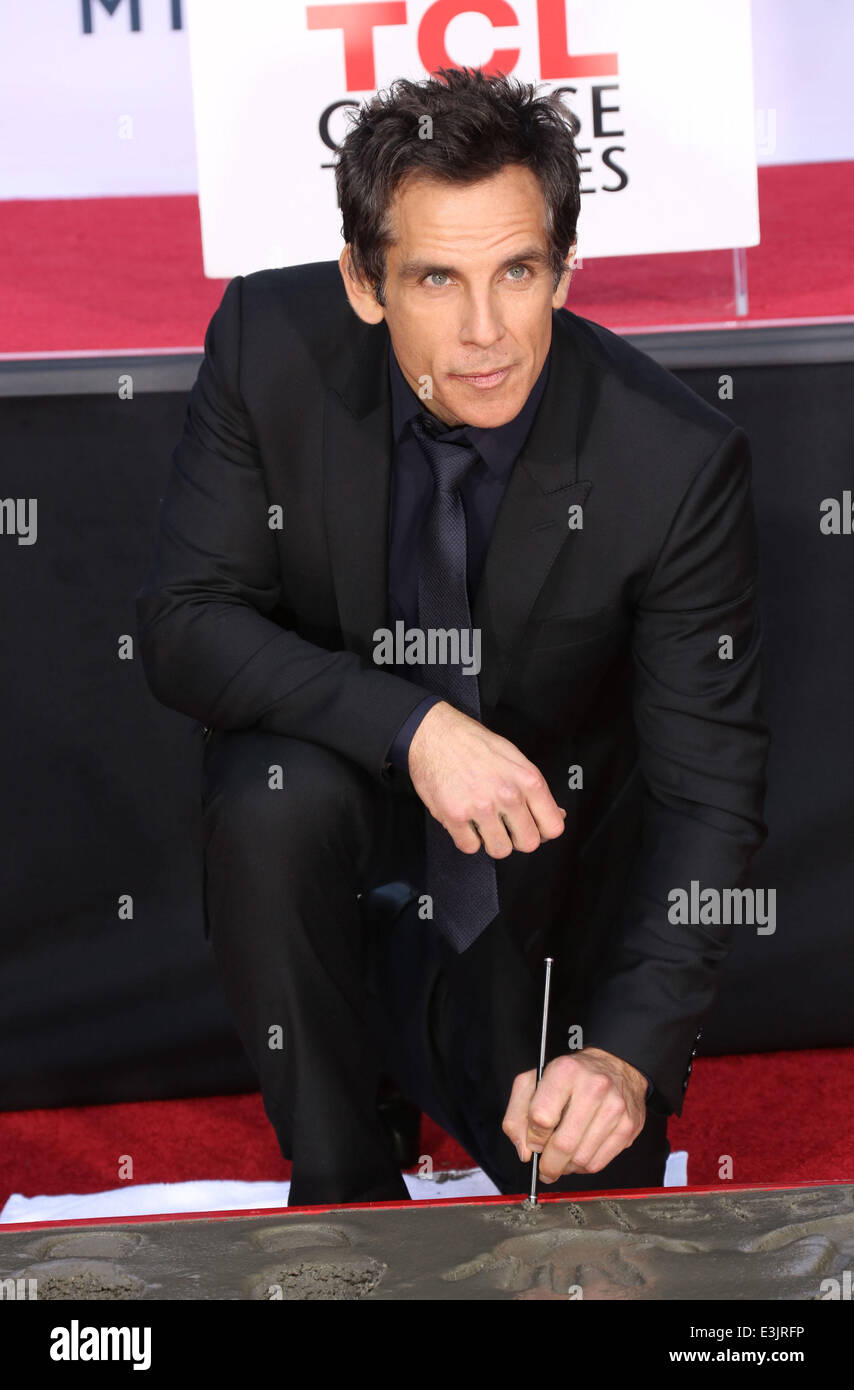 Ben Stiller Hand/Footprint Ceremony At TCL Chinese Theatre Featuring ...