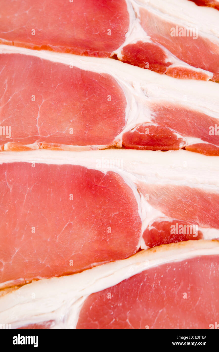 Raw bacon rashers slice food and drink freshness Stock Photo - Alamy