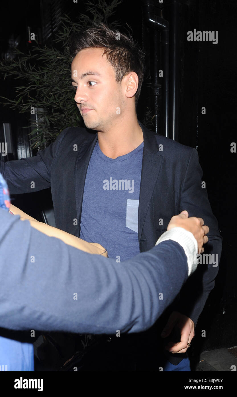 Tom Daley leaving Itsumo Japanese Restaurant after having dinner with ...