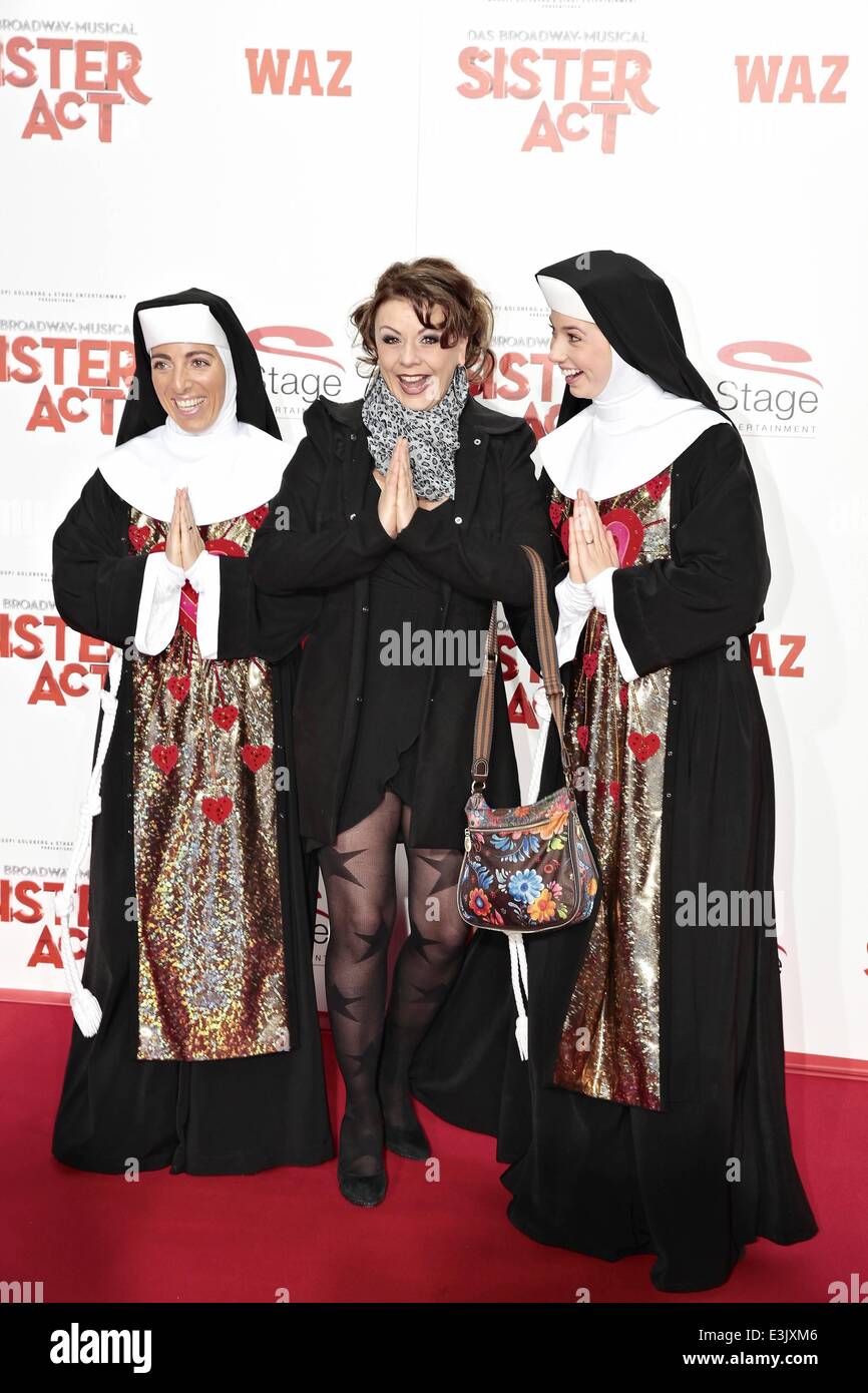 Celebrities arriving for the musical premiere of Sister Act at Stage ...