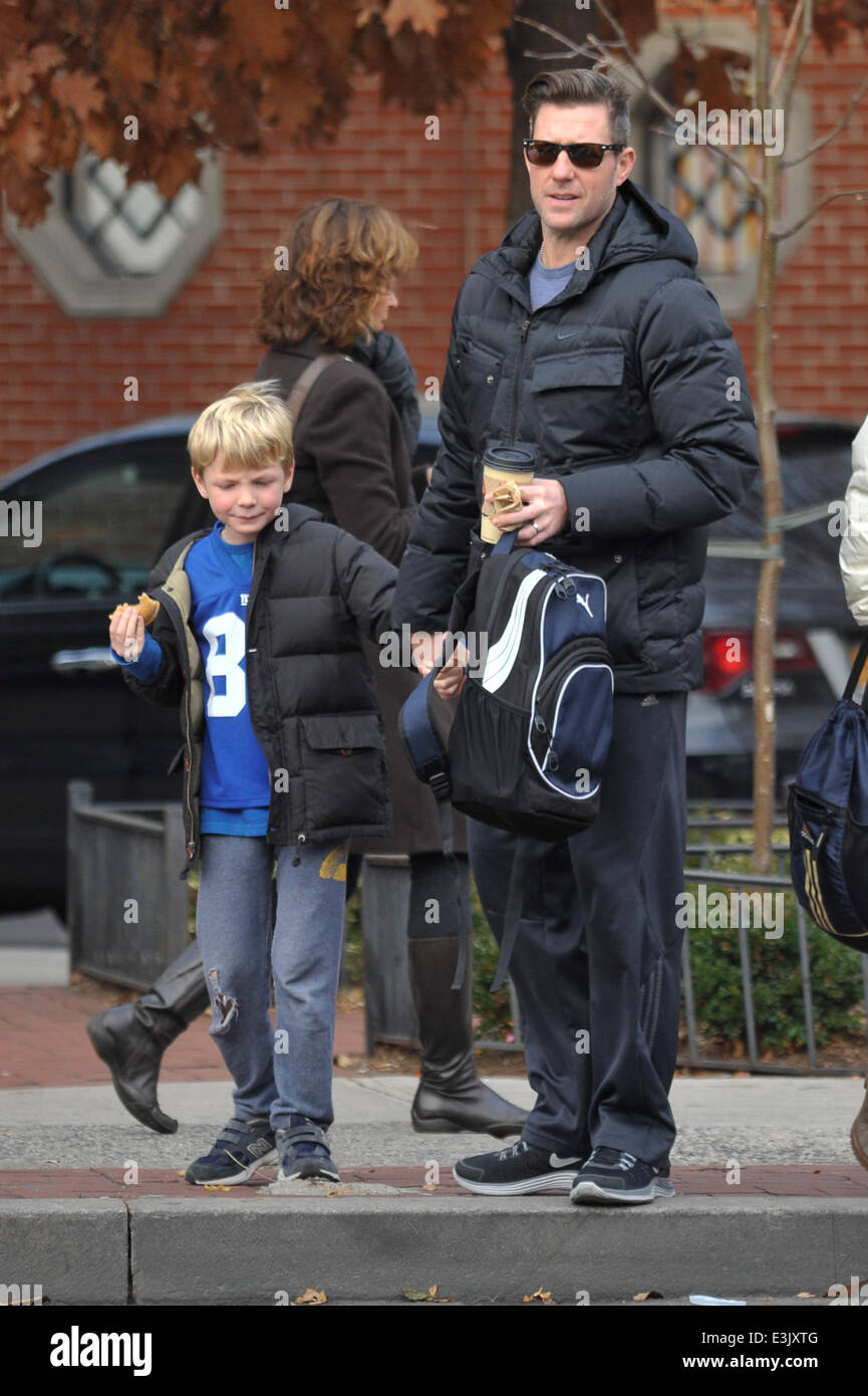 Ed Burns takes his son Finn to school Featuring: Ed Burns,Finn Burns ...