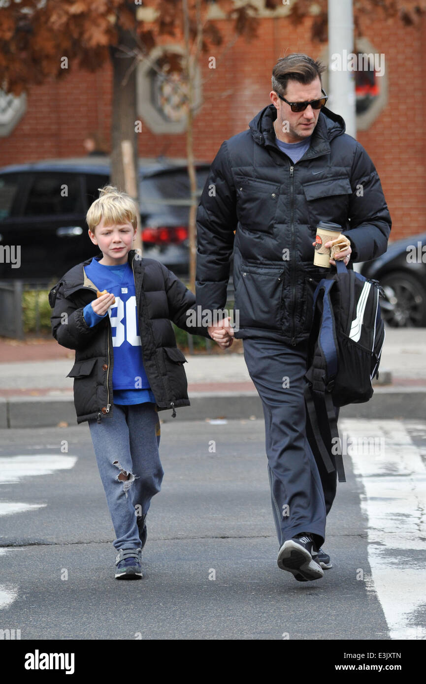 Ed Burns takes his son Finn to school Featuring: Ed Burns,Finn Burns ...