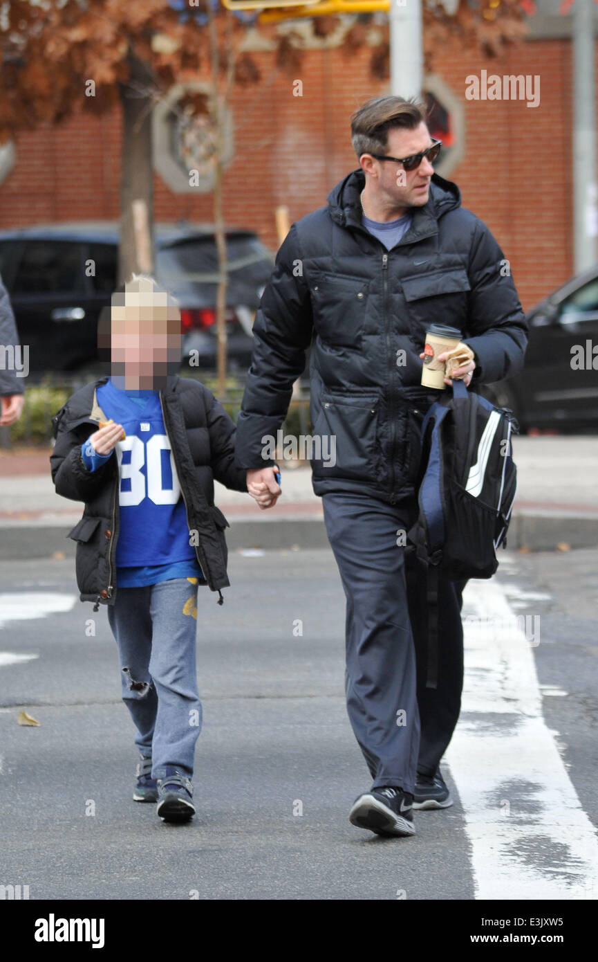 Ed Burns takes his son Finn to school Featuring: Ed Burns,Finn Burns ...