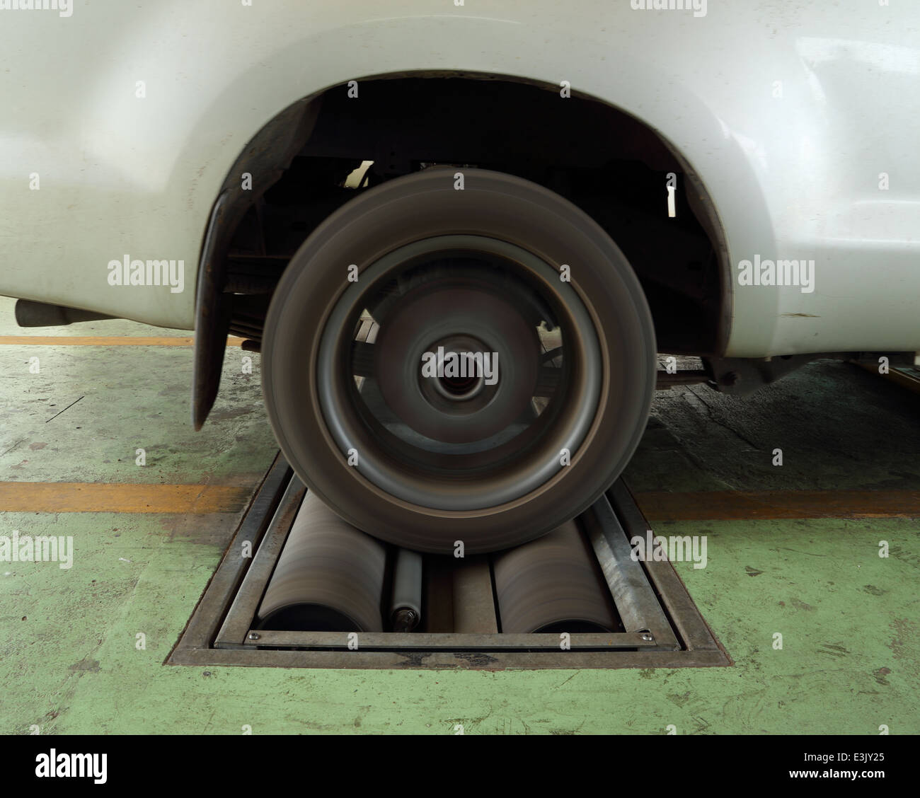 brake testing system of a car (rear wheel Stock Photo - Alamy