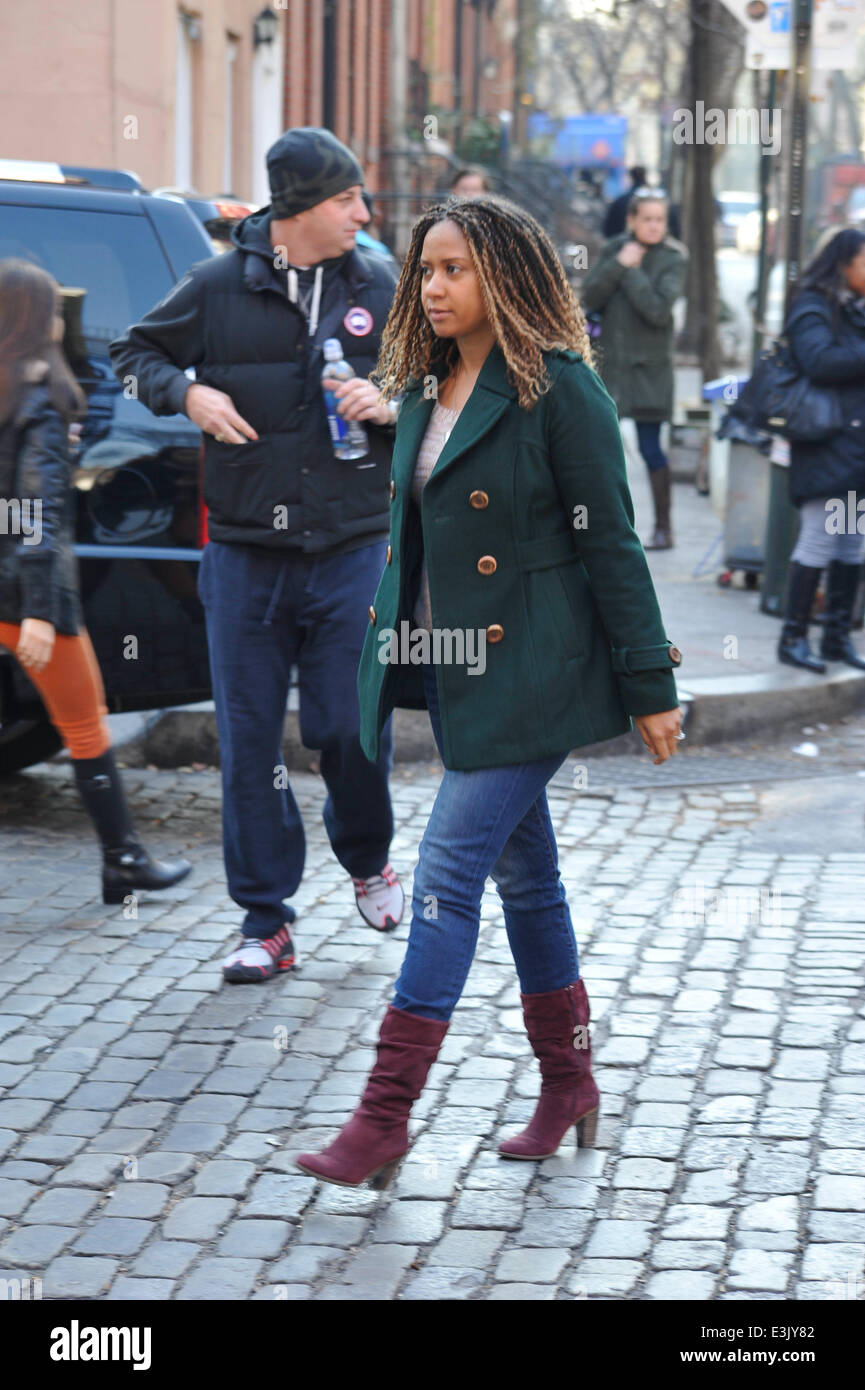 Scenes from the set of Annie Featuring: Traci Thoms Where: Manhattan ...