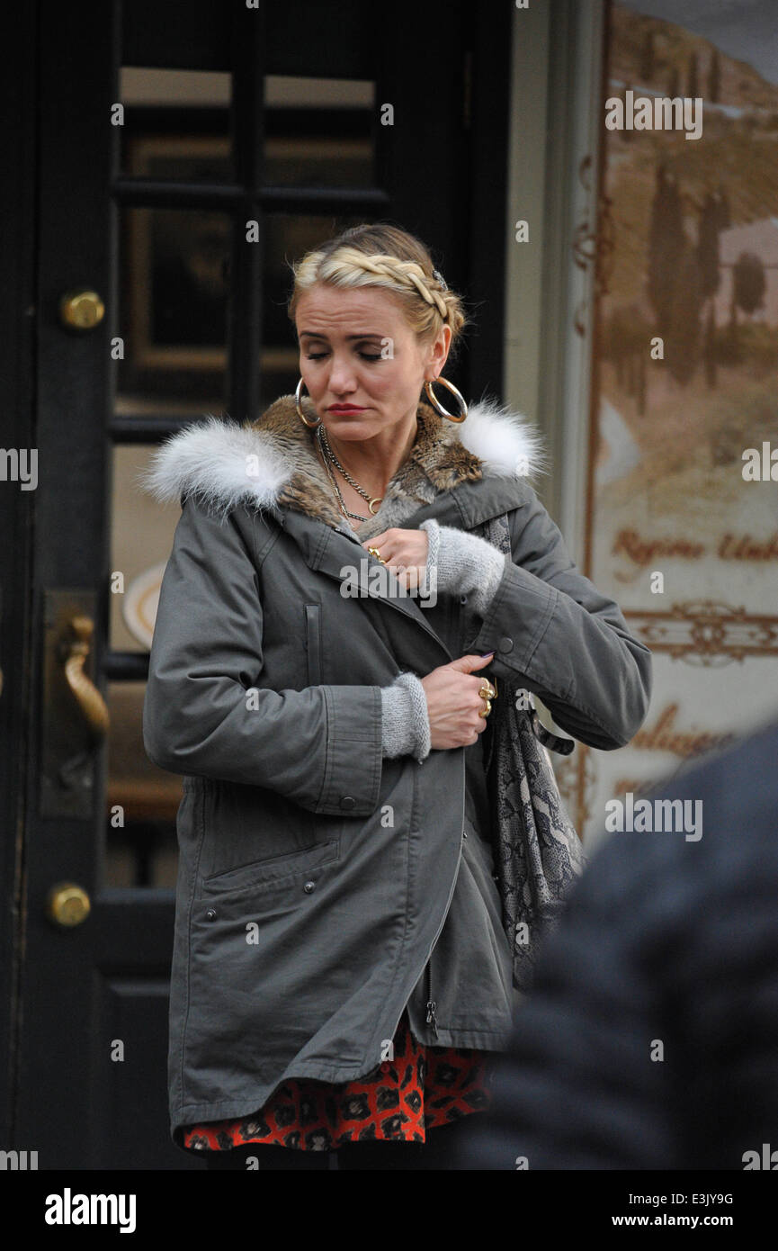 Scenes from the set of Annie Featuring: Cameron Diaz Where: Manhattan ...