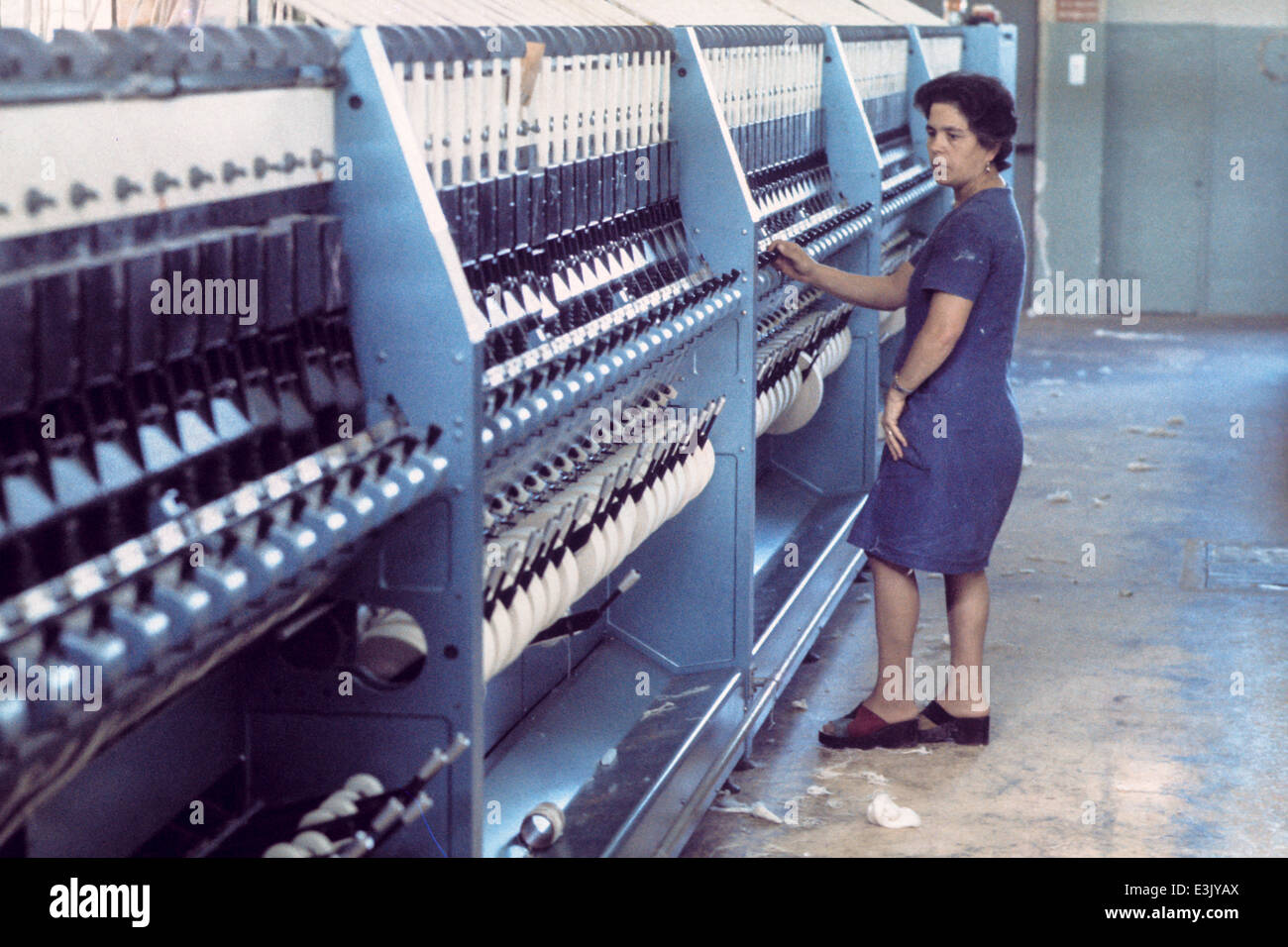 woman worker in a textile factory,70's Stock Photo - Alamy