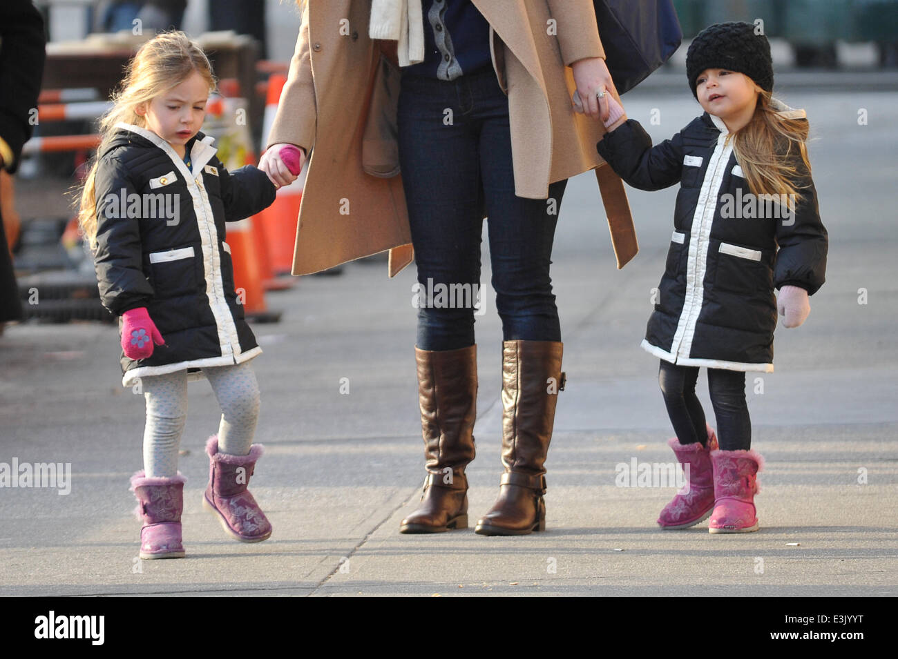 Marion and Tabitha Broderick in matching coats Featuring: Marion ...