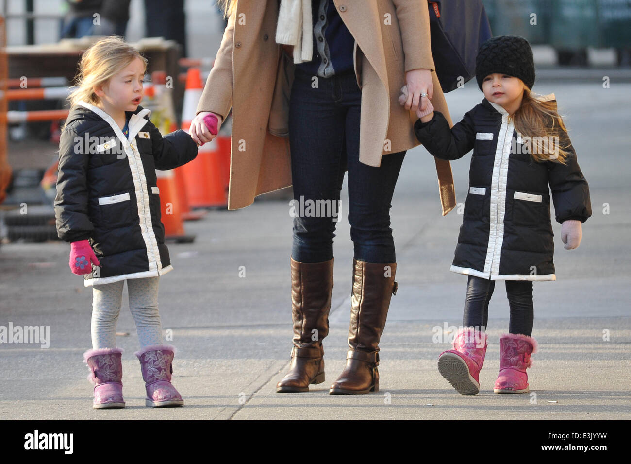 Marion and Tabitha Broderick in matching coats Featuring: Marion ...