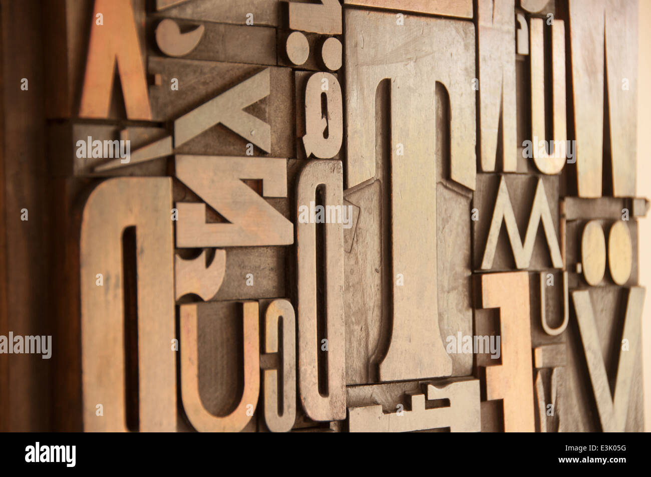 Old Victorian printing letters for a letterpress to print collage Stock ...