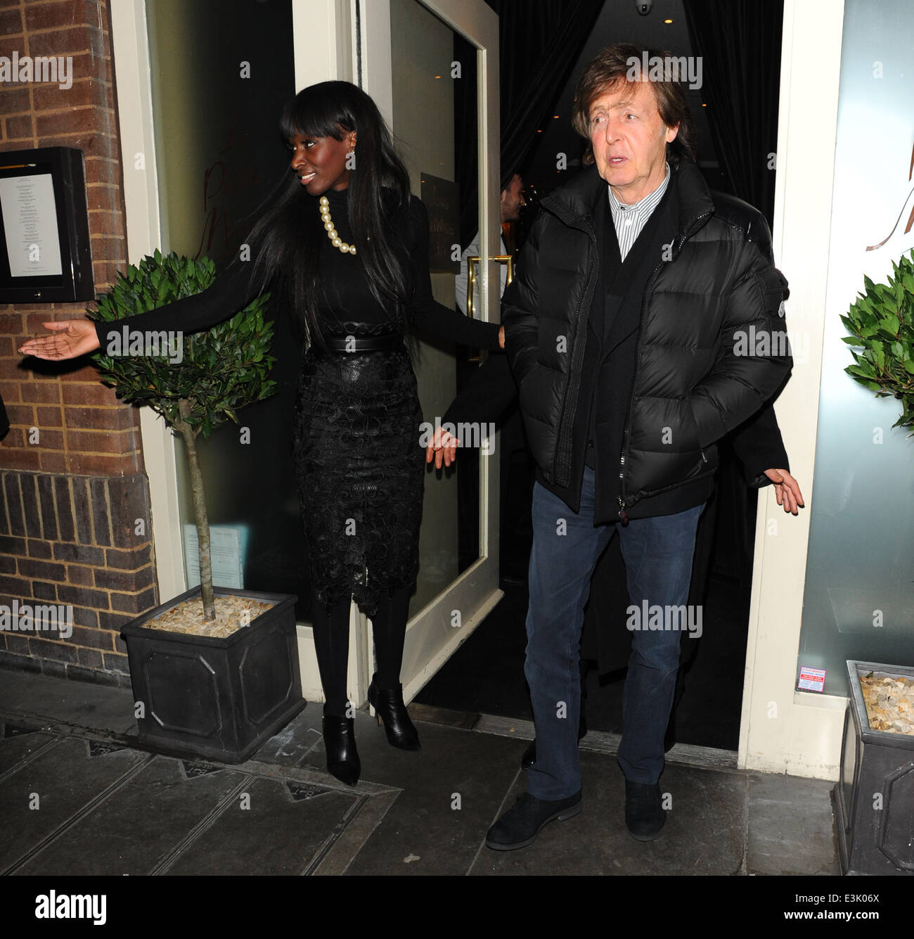 Paul McCartney and family leaving La Petite Maison restaurant after ...