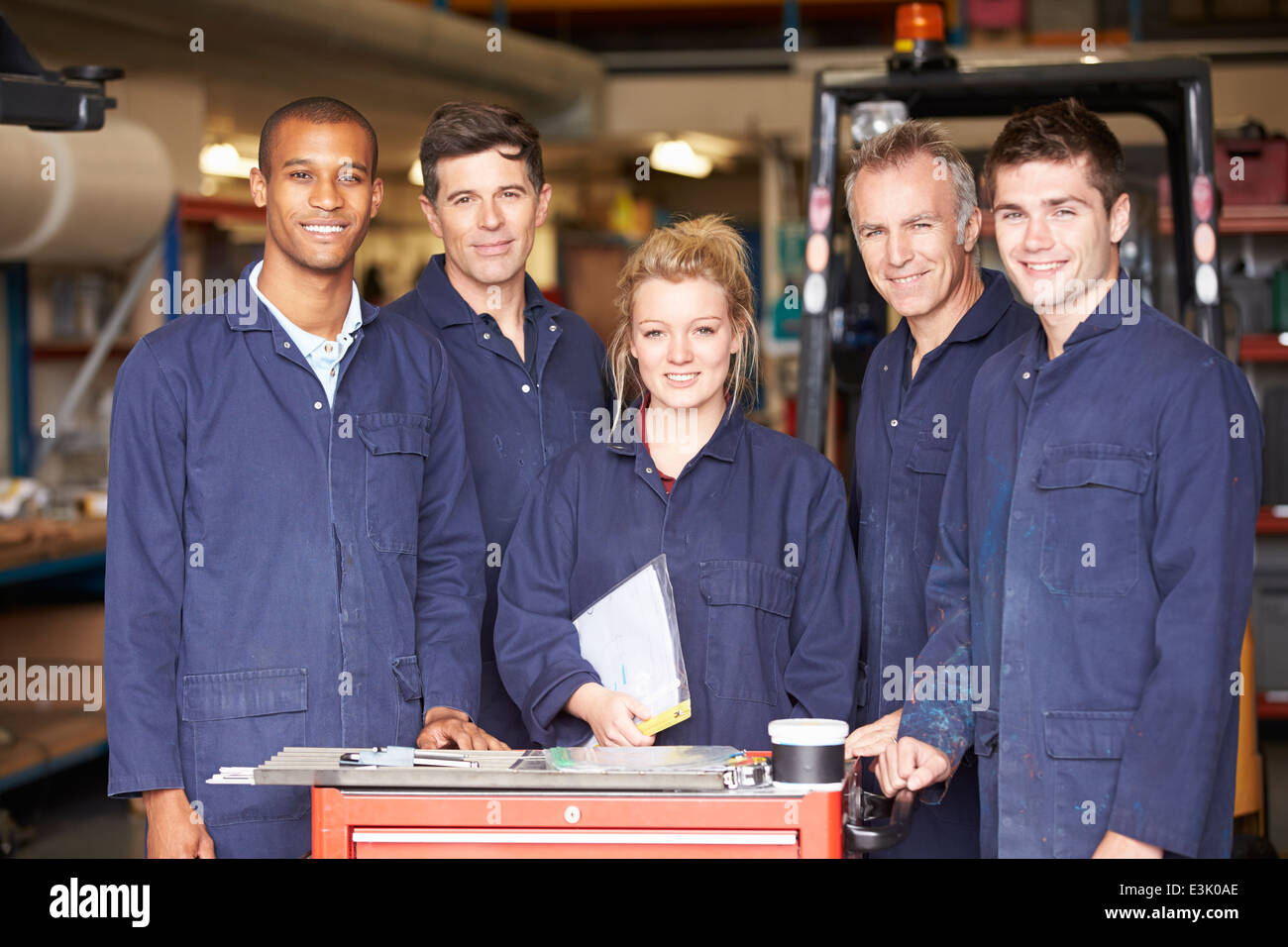 Portrait Of Staff Standing In Engineering Factory Stock Photo - Alamy