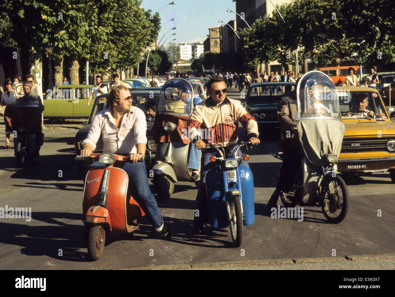 traffic in milan,lombardia,italy,70's Stock Photo - Alamy