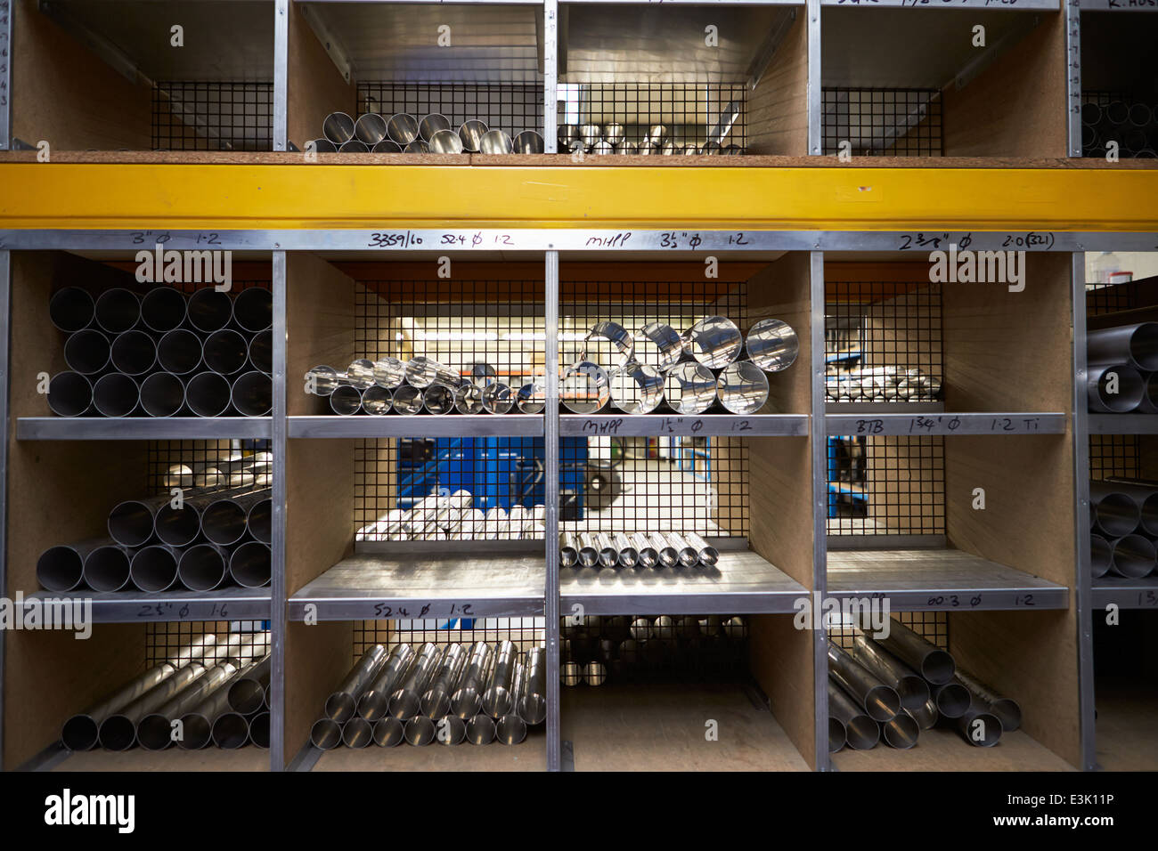 Supplies Of Metal Tubing In Engineering Stock Room Stock Photo - Alamy