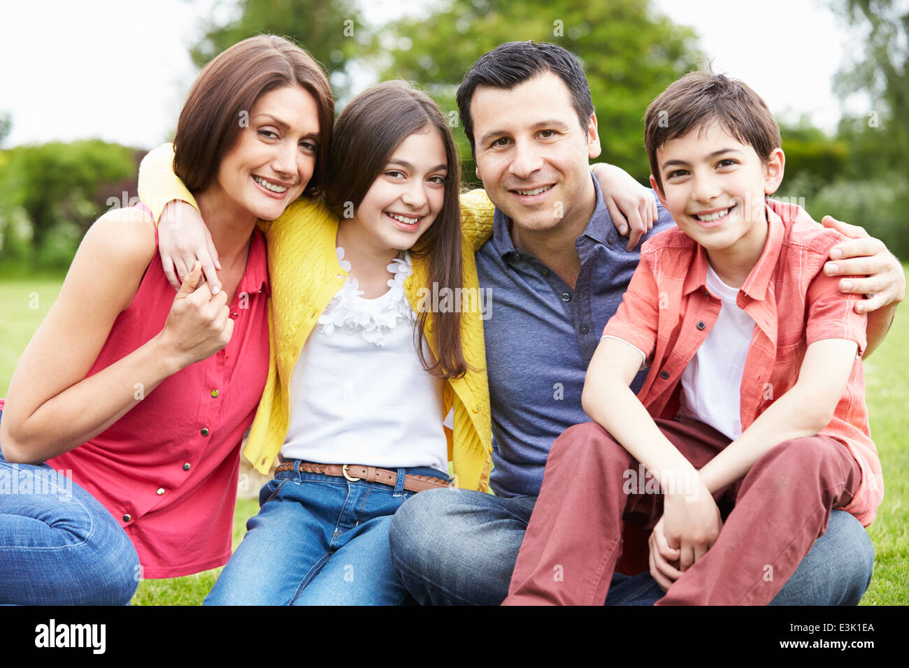Portrait Of Hispanic Family In Countryside Stock Photo - Alamy