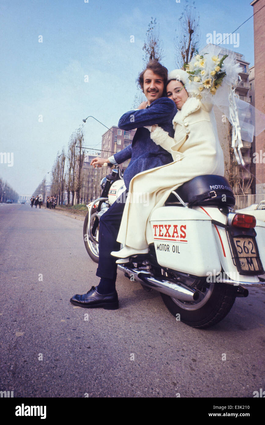 Bride And Groom On Motorcycle High Resolution Stock Photography and ...